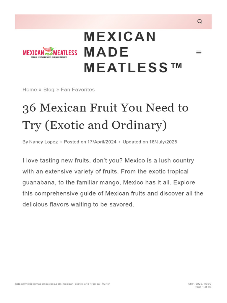 36 Mexican Fruit You Need To Try (Exotic And Ordinary) | Mexican Made ...