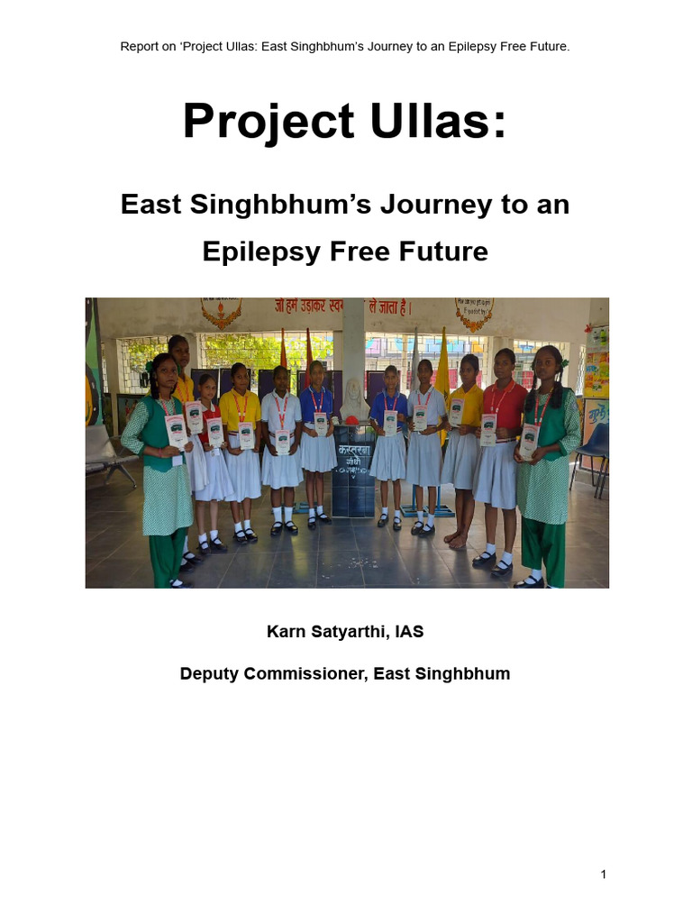 Project Ullas Report East Singhbhum (1) | PDF | Epilepsy | Mental Health