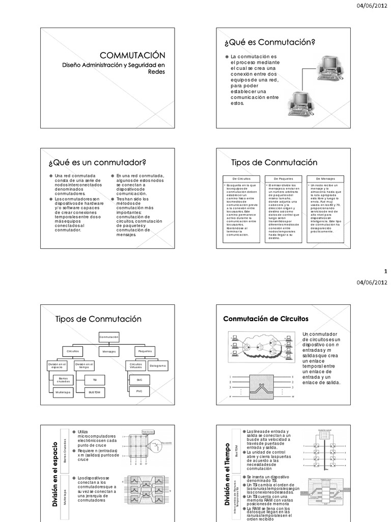 Resumen Conmutacion | PDF | Conmutador de red | Red de computadoras