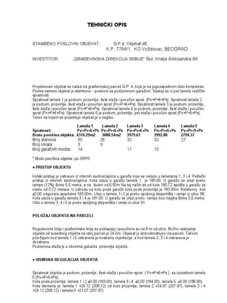 Tehnicki Opis 4e | PDF