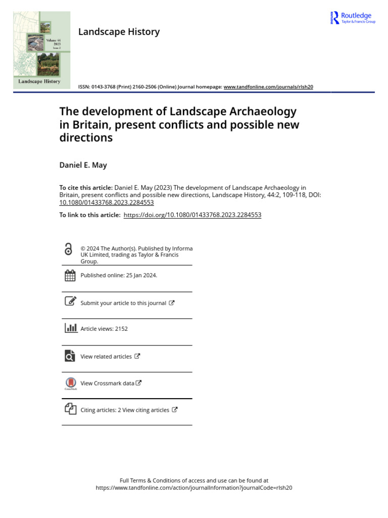 Landscape Archaeology in Britain: Conflicts and Directions | PDF ...