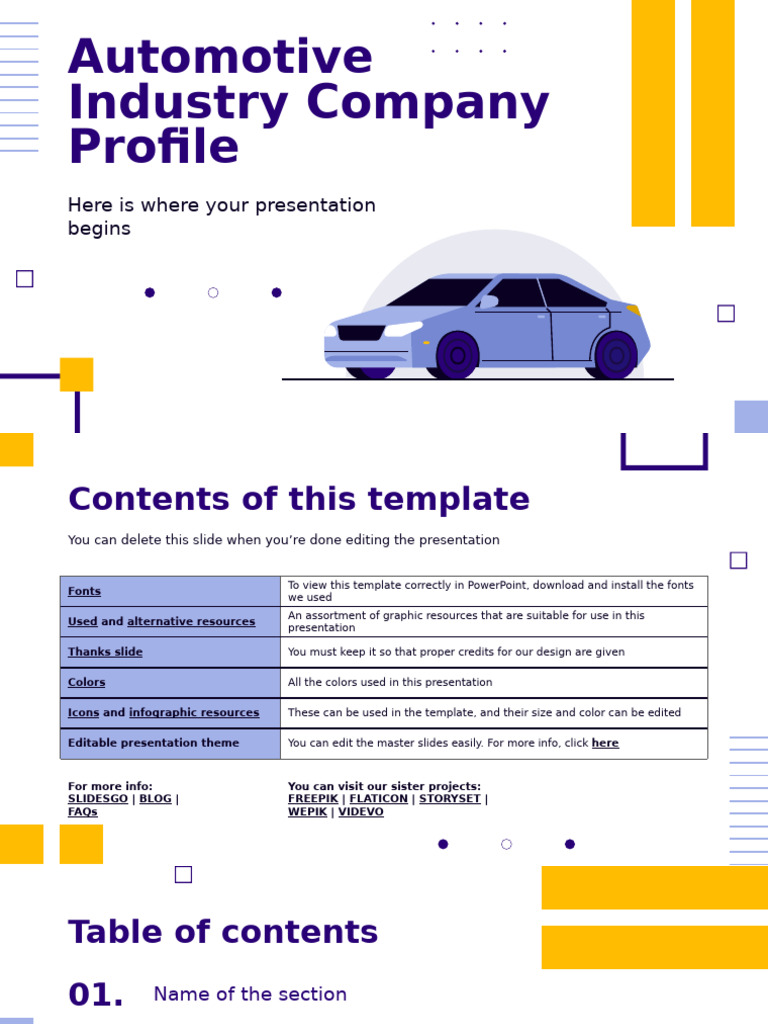 Automotive Industry Company Profile by Slidesgo | PDF | Planets | Saturn