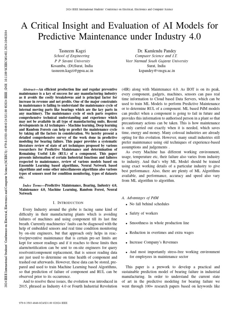 73 - A Critical Insight and Evaluation of AI Models for Predictive ...