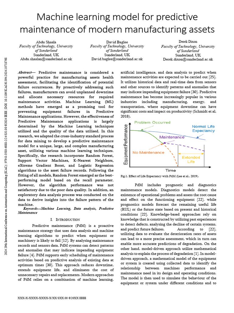 80 - Machine Learning Model For Predictive Maintenance of Modern ...