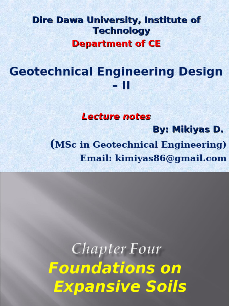 Geotechnical Engineering: Expansive Soils | PDF
