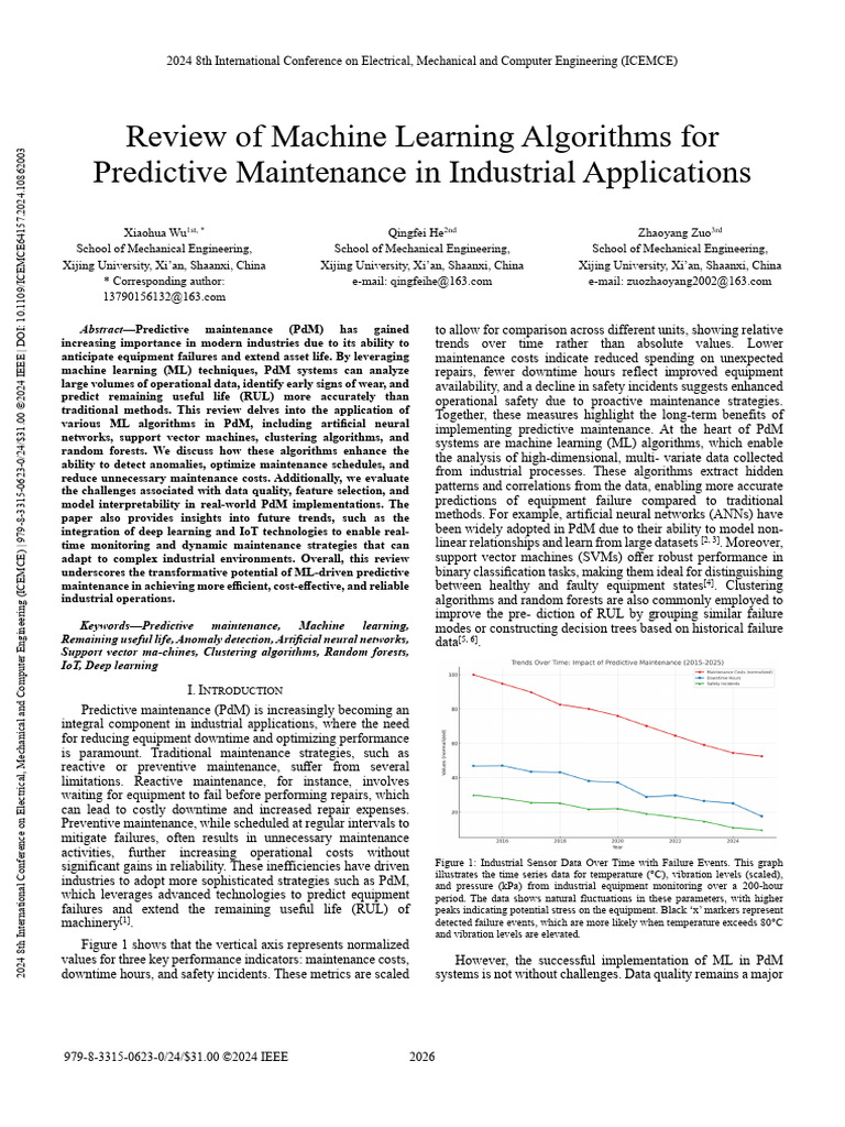 Machine Learning for Predictive Maintenance | PDF | Support Vector ...