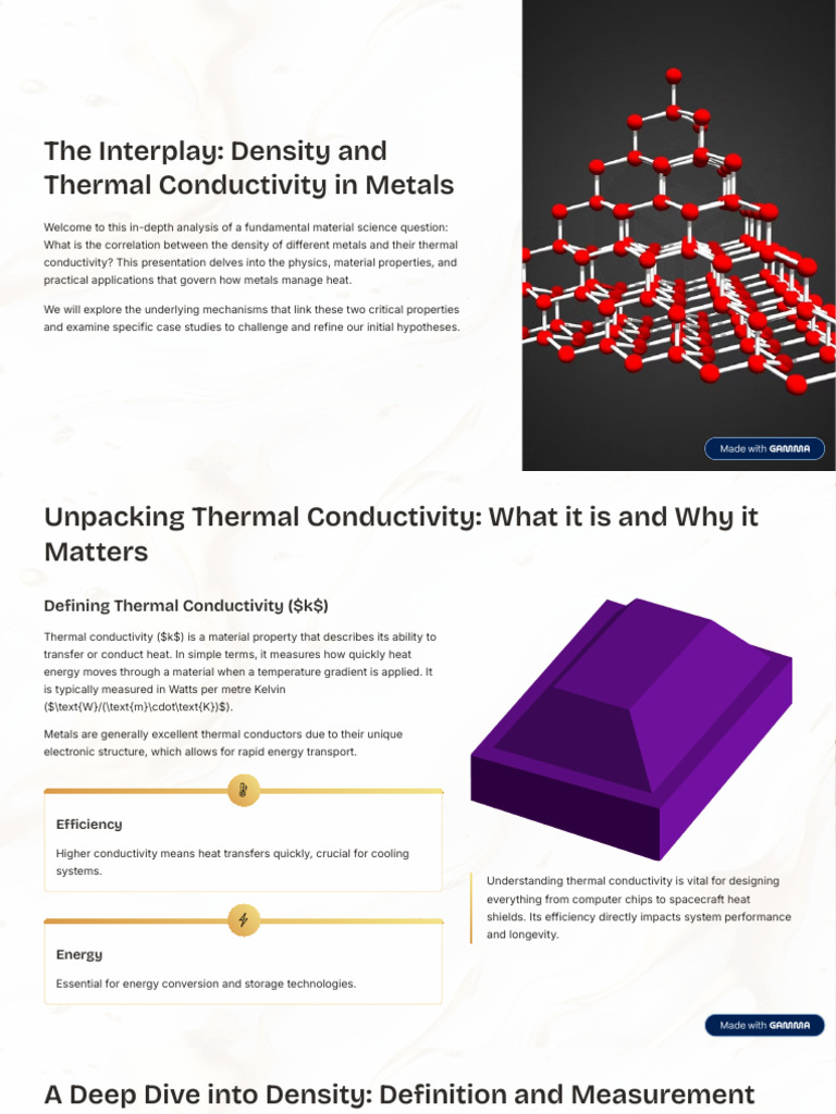 Density vs. Thermal Conductivity in Metals | PDF | Electrical ...