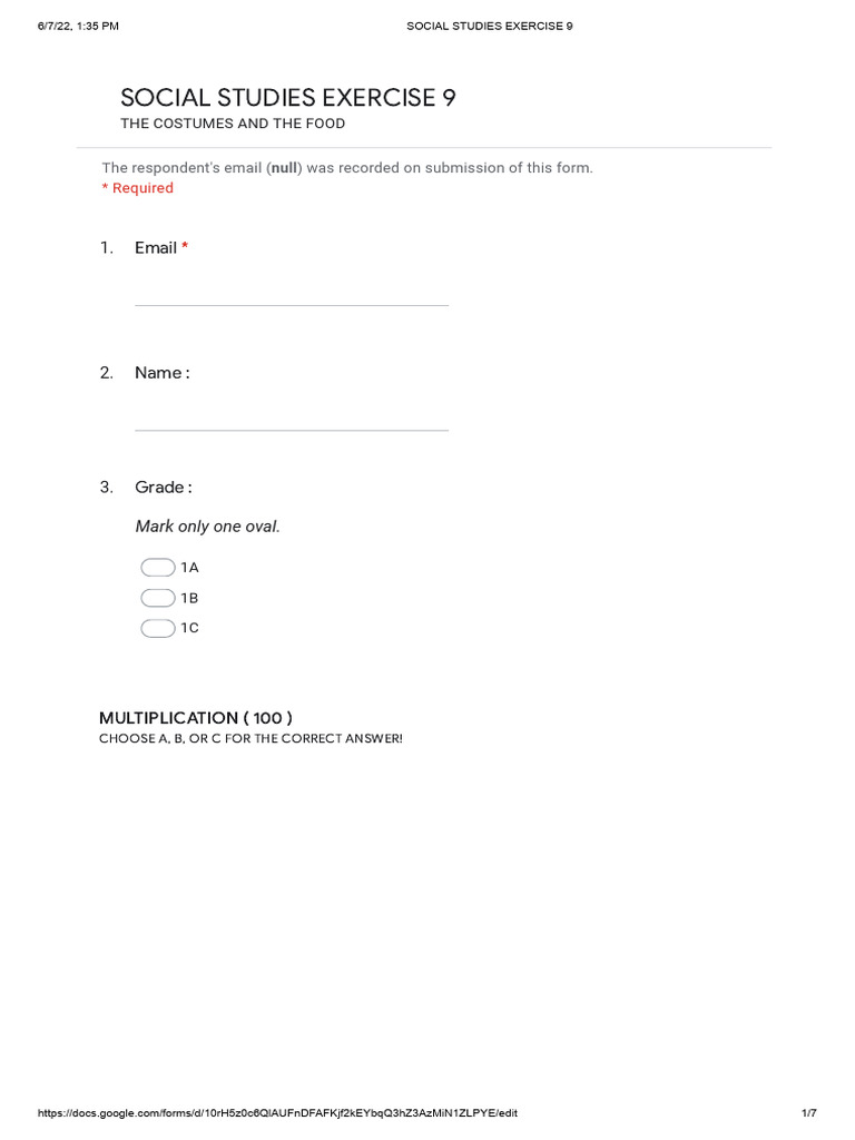 Social Studies Exercise 9 - Google Forms | PDF | Chess | Chess Theory