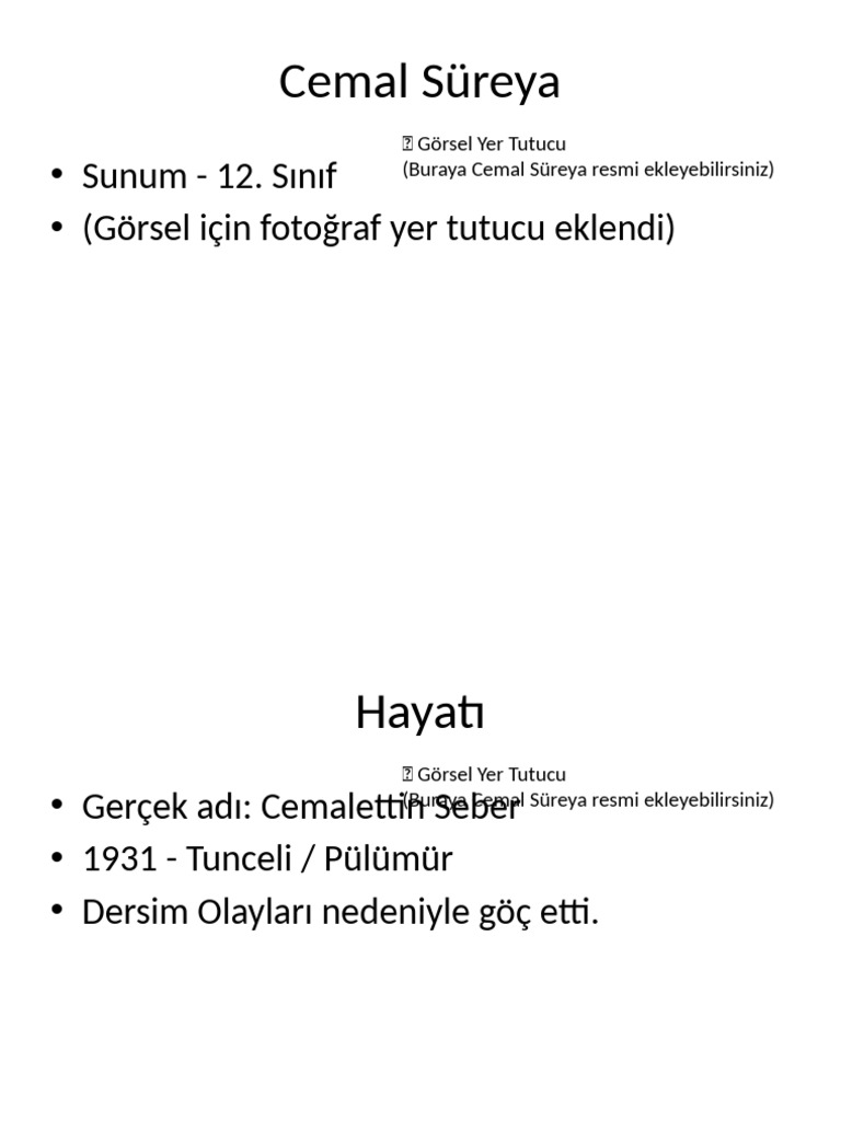 Cemal Sureya Slayt | PDF