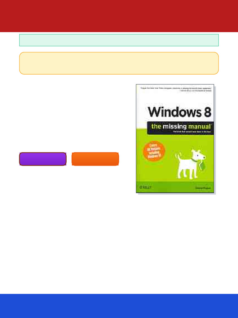 Windows 8 the missing manual First Edition Pogue ebook long-form ...