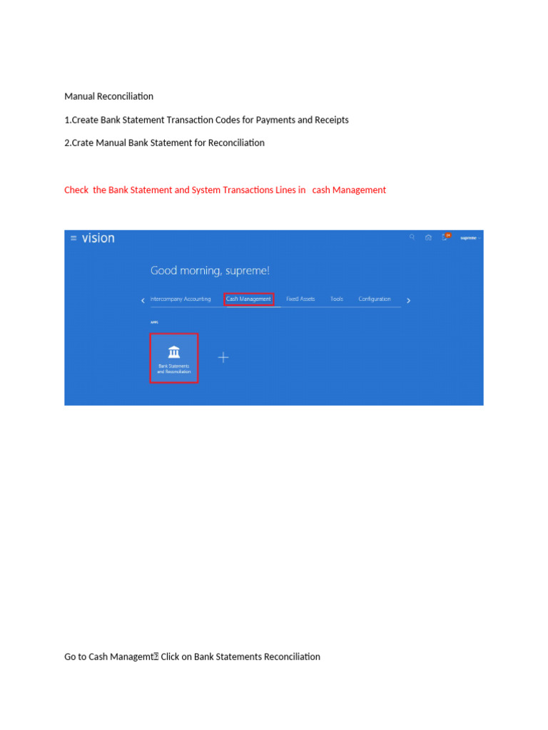 Manual Bank Statement Reconciliation Guide | PDF