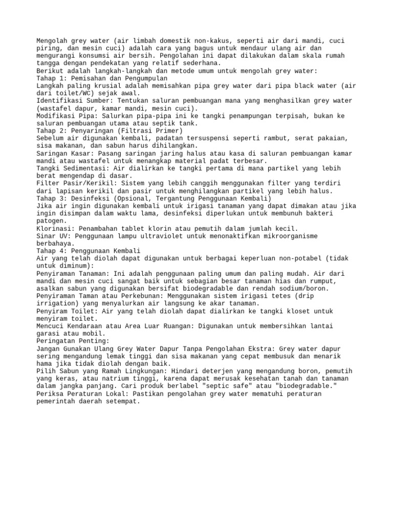 Mengolah Grey Water (Air Limbah Dom | PDF
