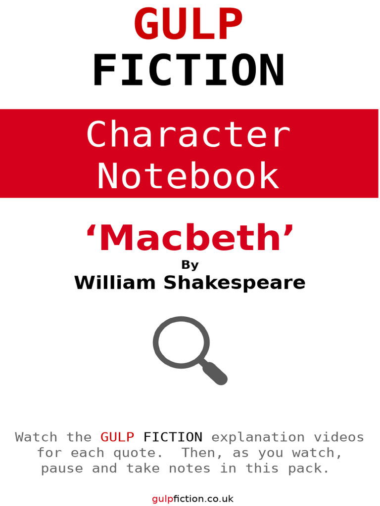 Character Notebook - Macbeth | PDF | Macbeth | Shakespearean Tragedies
