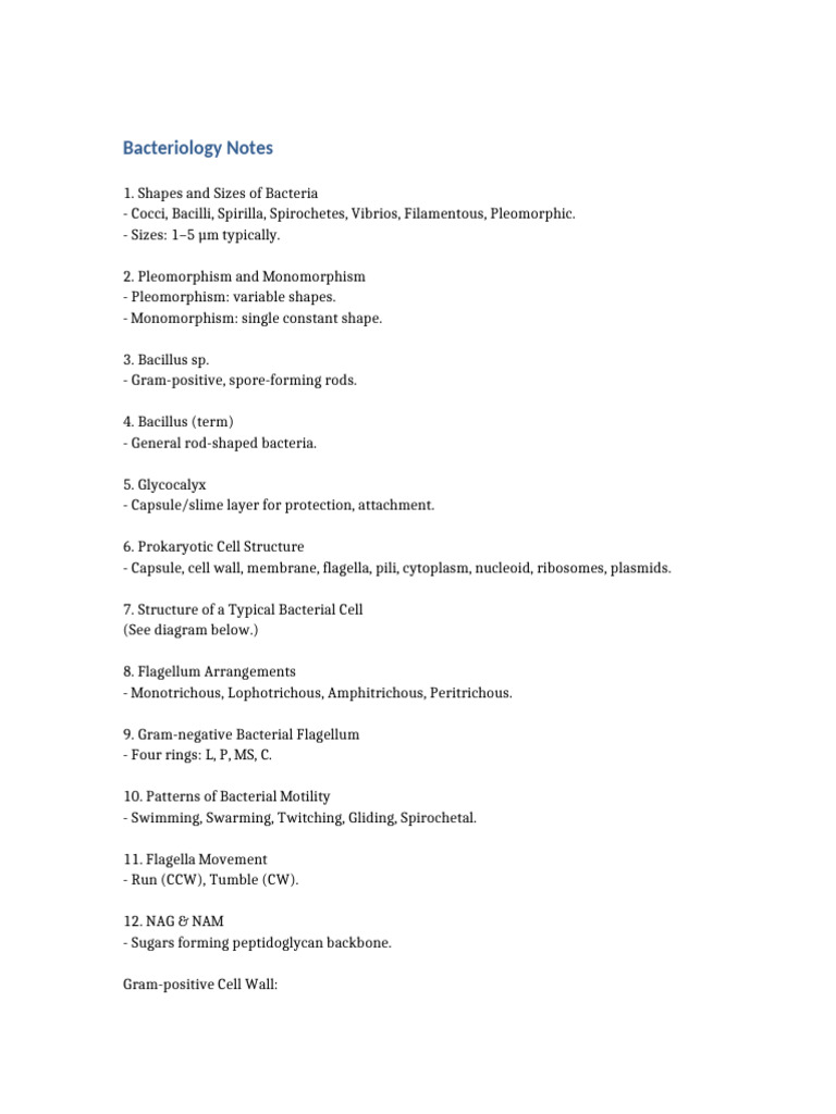 Bacteriology Notes | PDF