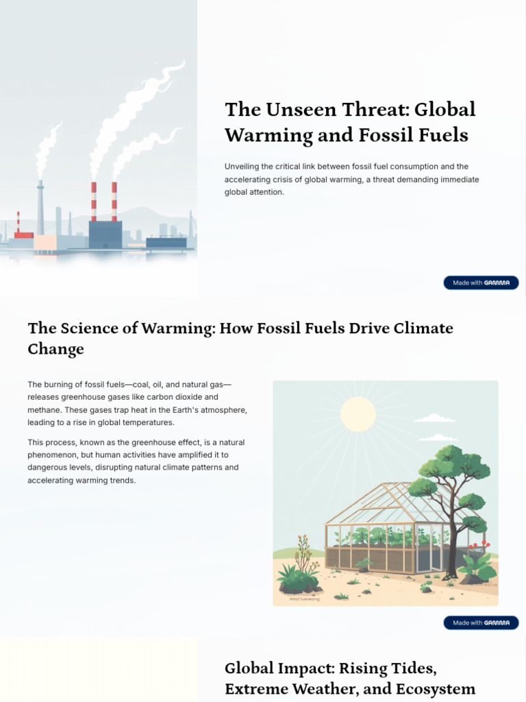 Global Warming and Fossil Fuels | PDF | Climate Change | Sea Level Rise