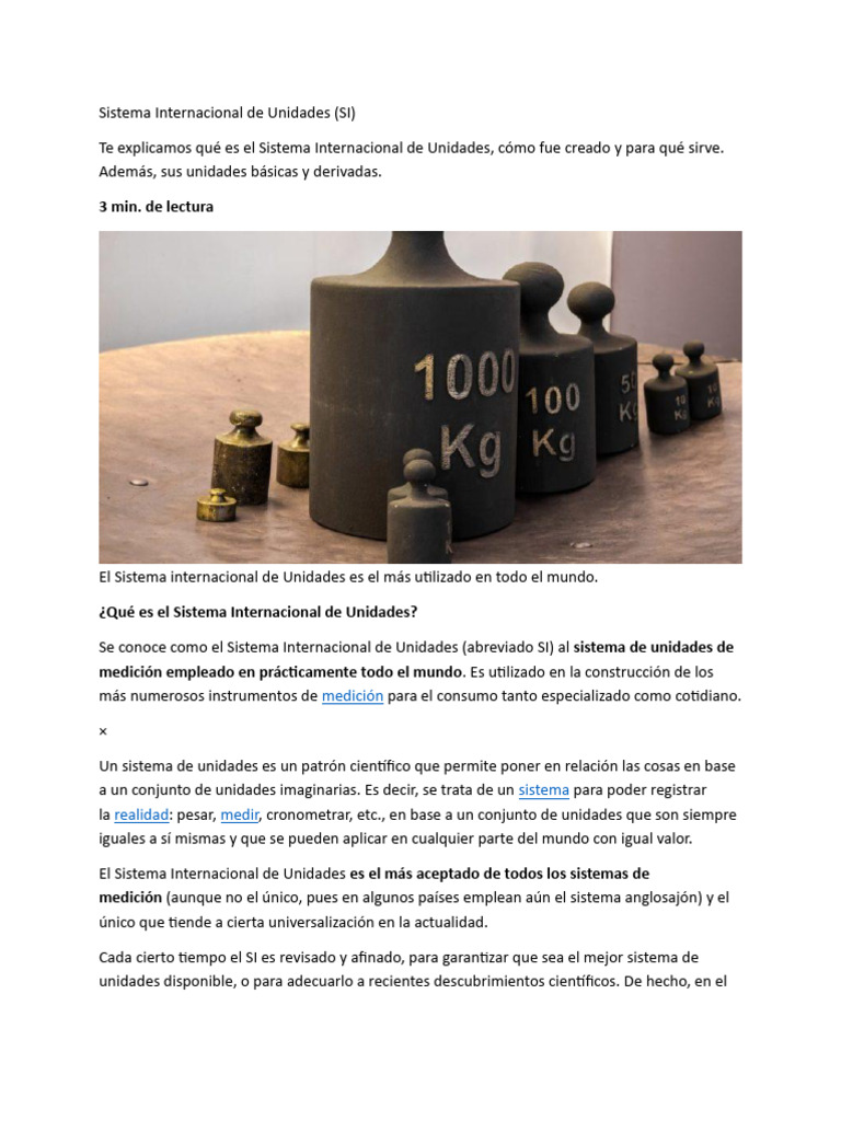 Sistema Internacional de Unidades | PDF | Aceleración | Velocidad