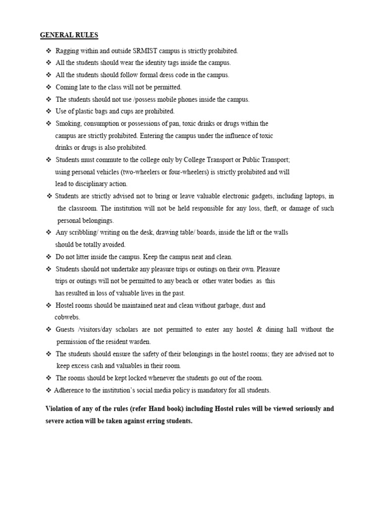 Rules Regulations | PDF