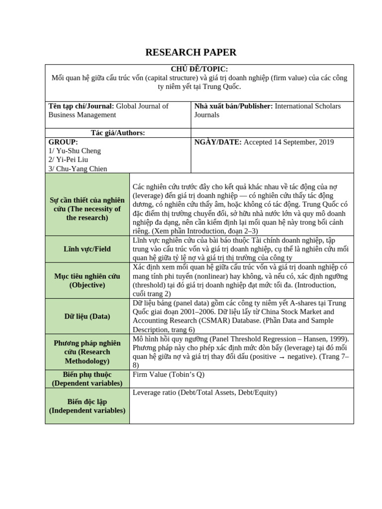 Nhóm 12 - Trade - Off Theory | PDF