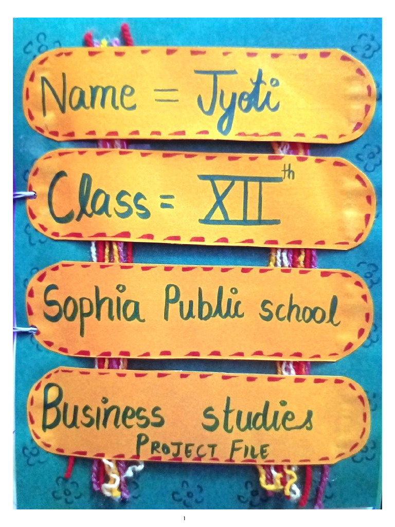 Business Studies Project File | PDF