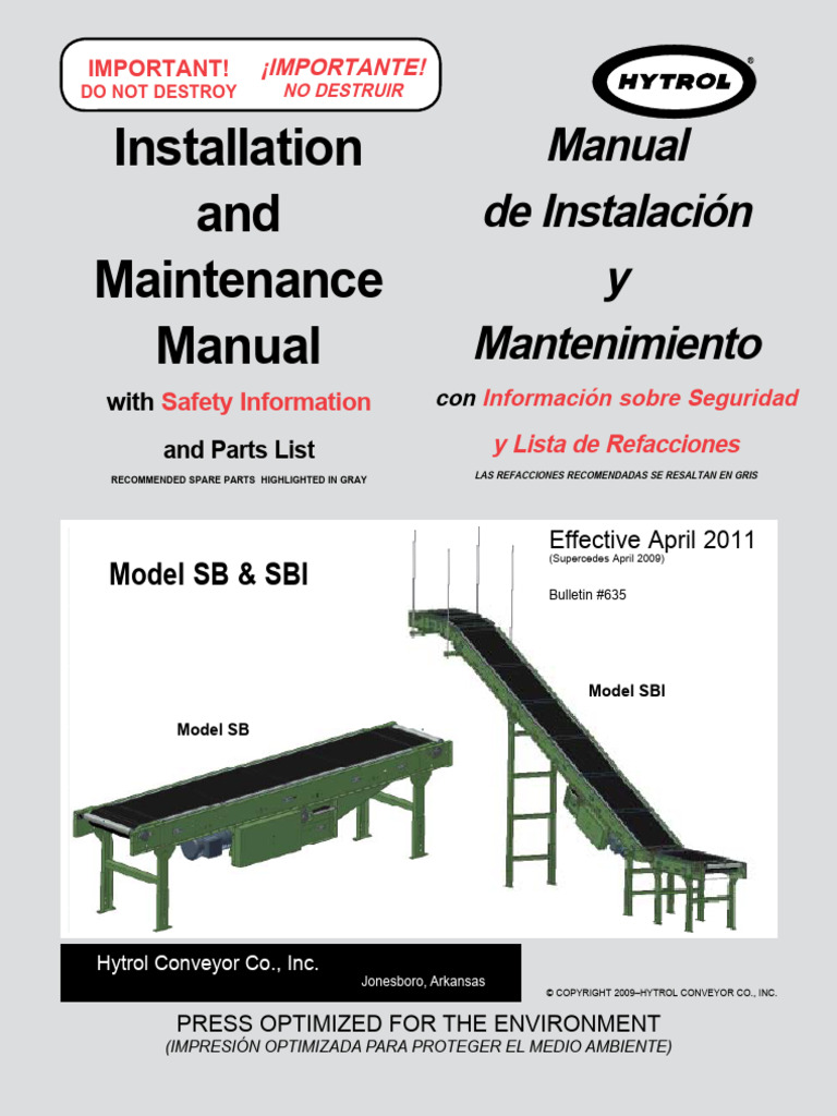 Conveyor Installation & Maintenance Manual | PDF | Belt (Mechanical)
