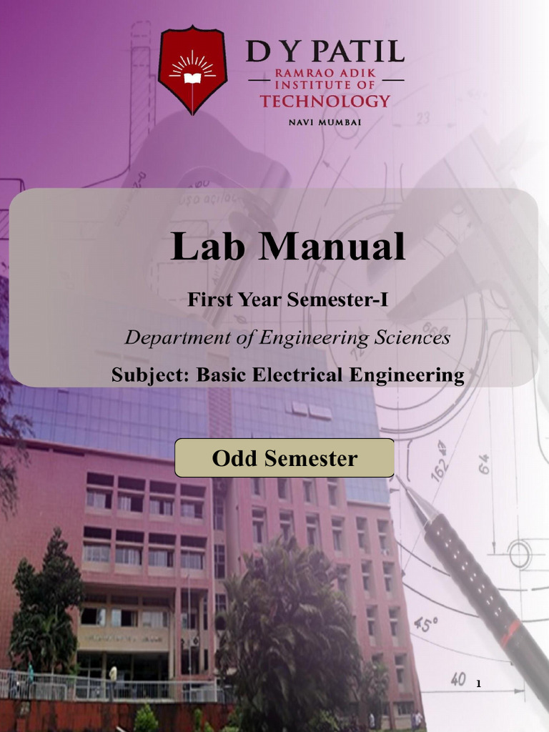 BEE Lab Manual - Formatted - ODD 2025 | PDF | Electric Motor | Fuse (Electrical)