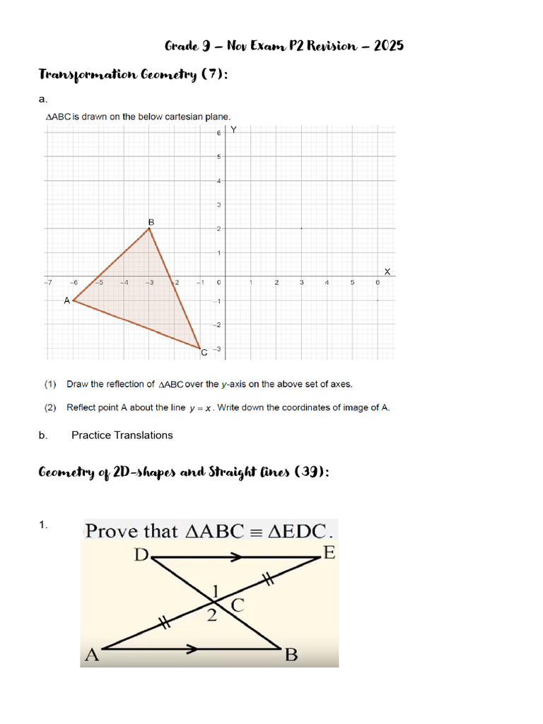 Gr. 9 Nov P2 Exam Revision | PDF