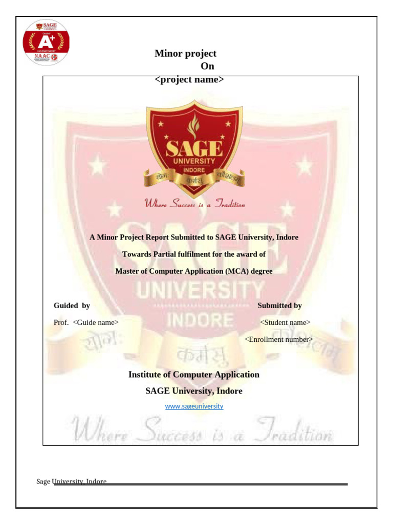 Minor Project Report Front Pages Mca | PDF | Information Technology ...