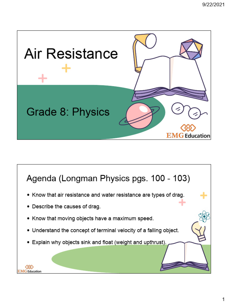 Air Resistance PPT - Handout | PDF | Buoyancy | Drag (Physics)