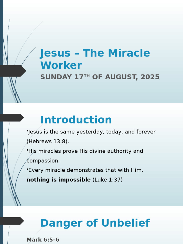 Jesus: The Miracle Worker Explained | PDF | Jesus | Miracle