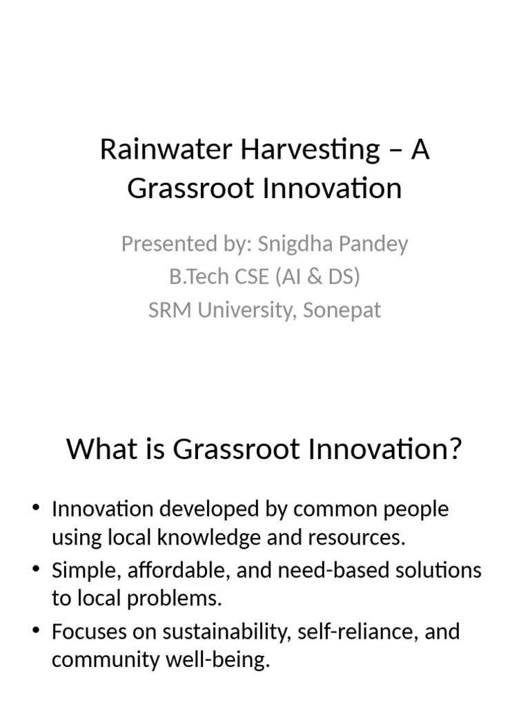 Rainwater Harvesting Presentation | PDF