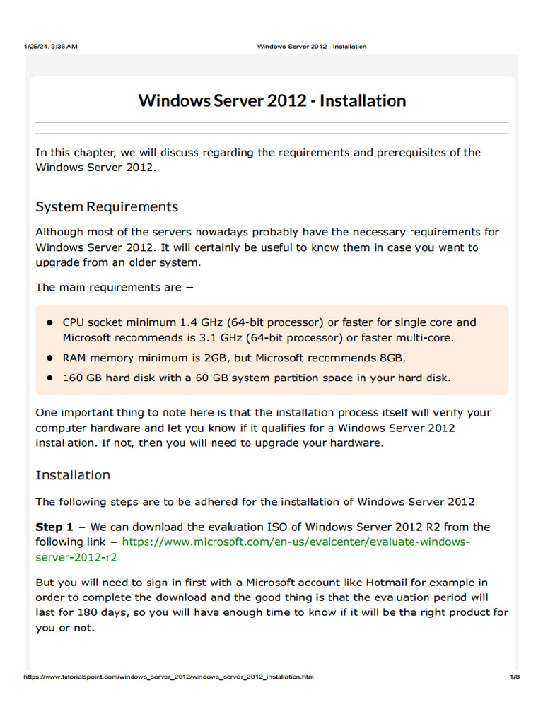 702902690 Windows Server 2012 Installation (1) | PDF