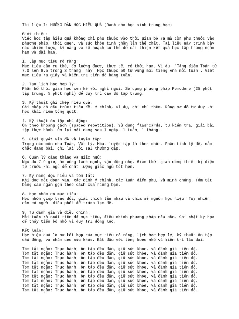 Tailieu Hoc Hieu Qua | PDF