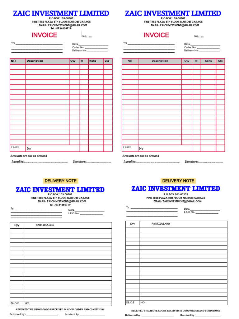 Delivery, Invoice | PDF