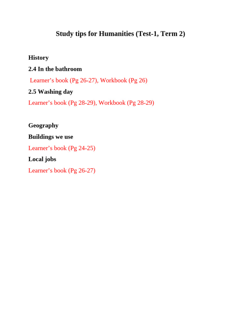 Study Tips For Humanities Term 2 Test 1 - A4719630 Baf4 4370 b878 ...
