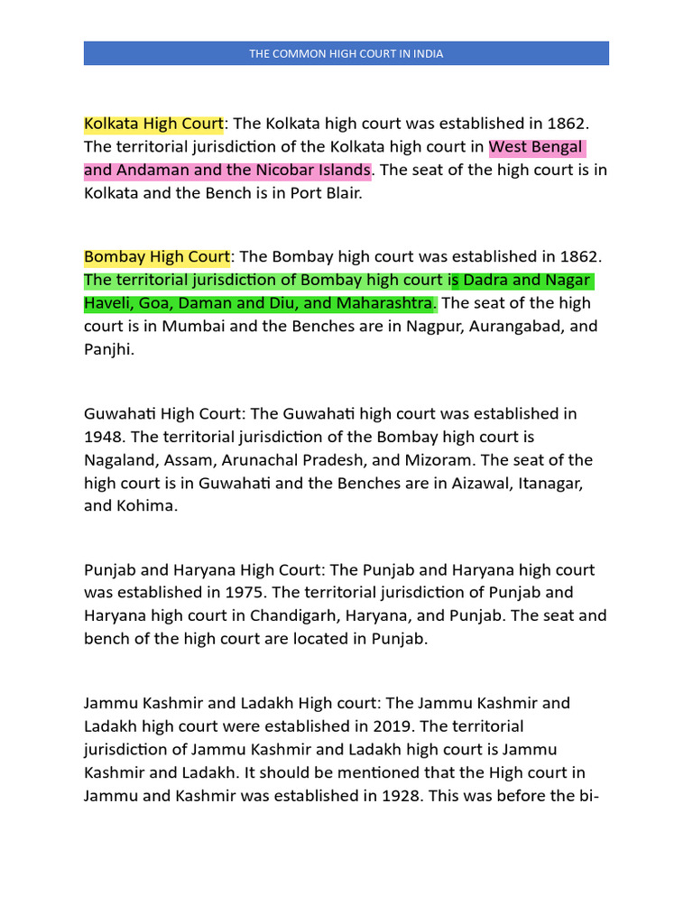 Common High Court | PDF