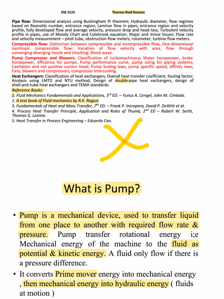 Thermo-Fluid Devices and Pump Fundamentals | PDF | Pump | Fluid Dynamics