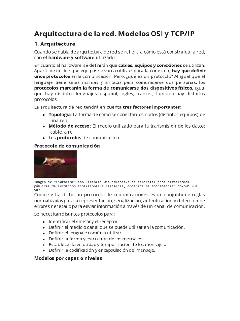 02 - Arquitectura de La Red Modelo OSI | PDF | Red de computadoras ...