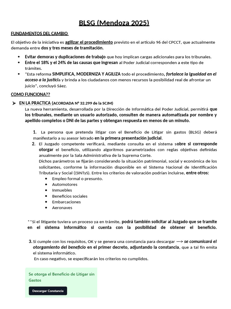 Reforma BLSG: Agilización Judicial en Mendoza | PDF | Fiscal | Justicia