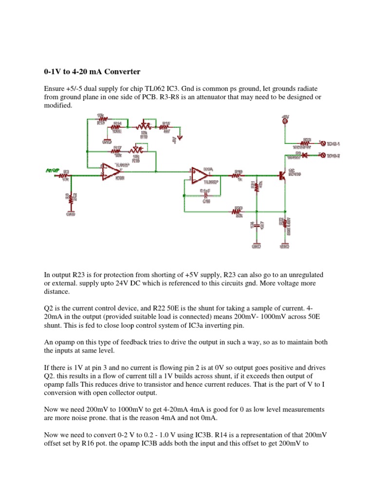 Converter 4 20ma | PDF | Operational Amplifier | Amplifier