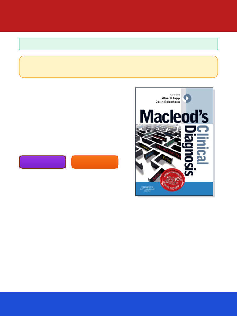 Macleod S Clinical Diagnosis 1st Edition Alan G Japp Ebook Editor ...