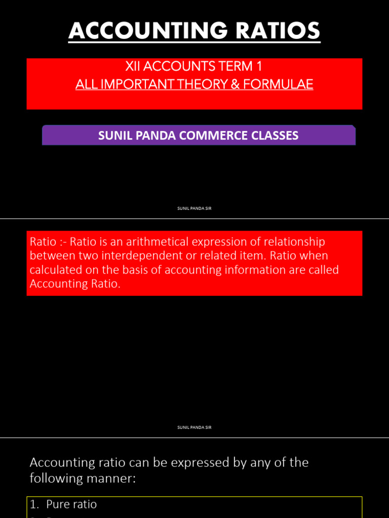 Accounting Ratio Theory Sunil Panda PDF | PDF | Debt | Equity (Finance)