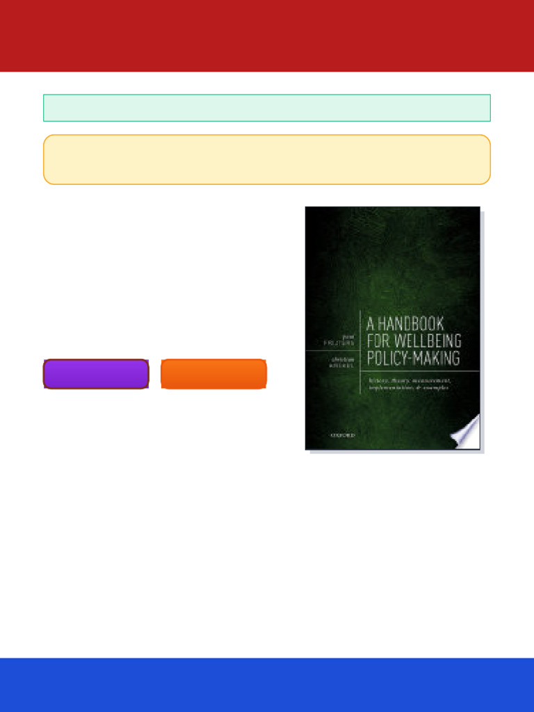 A Handbook for Wellbeing Policy-Making: History, Theory, Measurement ...