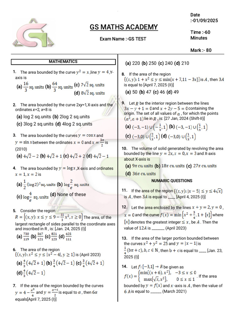 xii uni | PDF | Area | Geometry