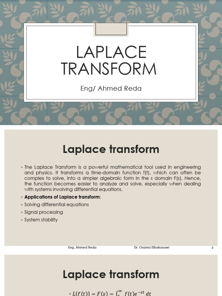 Laplace Transform | PDF | Functions And Mappings | Mathematical Analysis