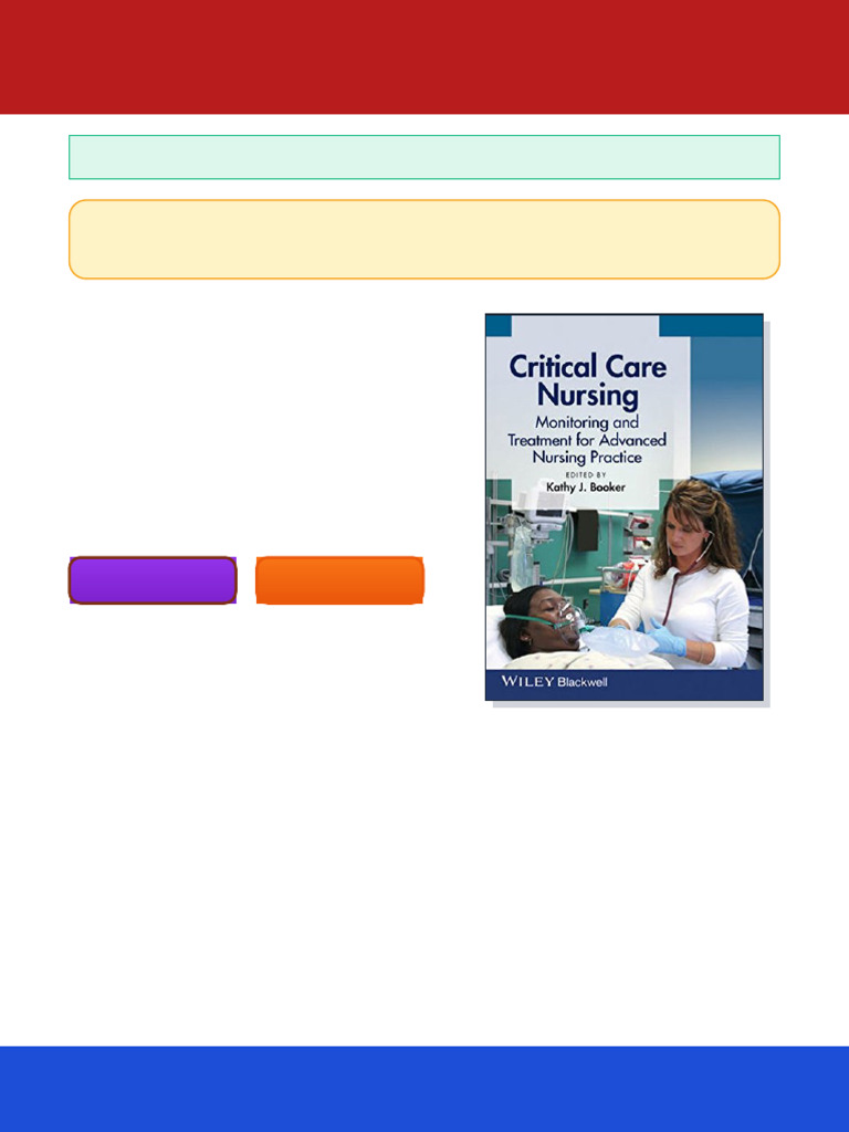 Critical Care Nursing Monitoring and Treatment For Advanced Nursing ...