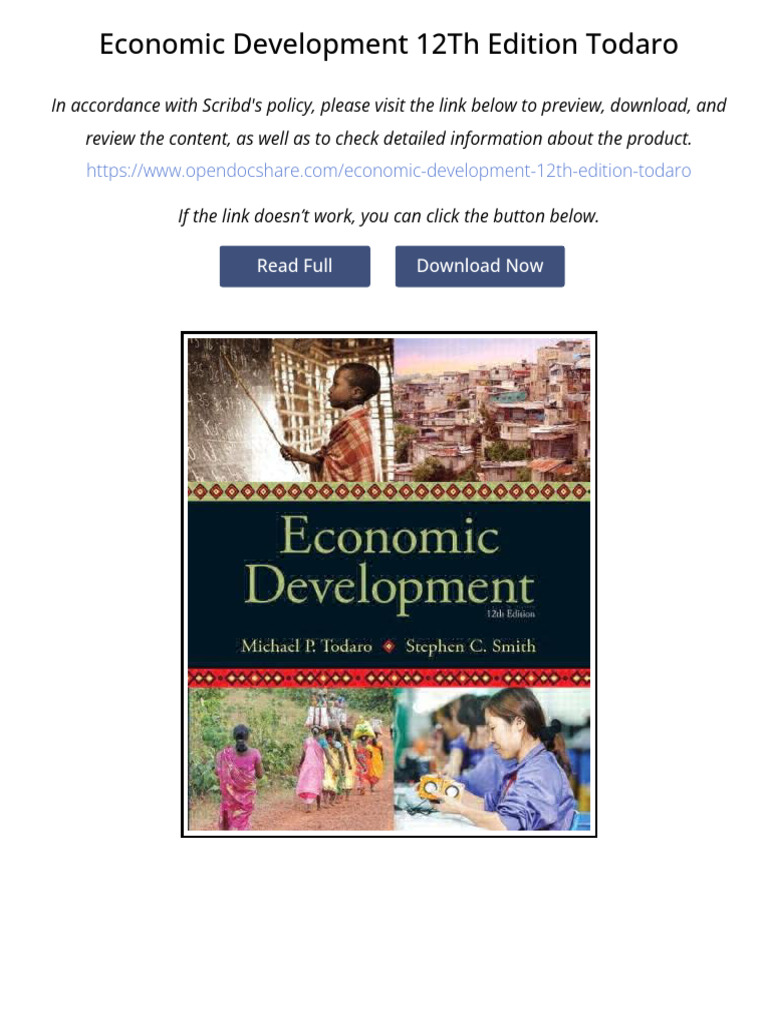 Economic Development 12th Edition Todaro | PDF | Economic Inequality | Discrimination & Race ...