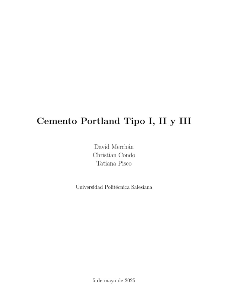Tipos de Cemento Portland en Ecuador | PDF | Cemento | Hormigón