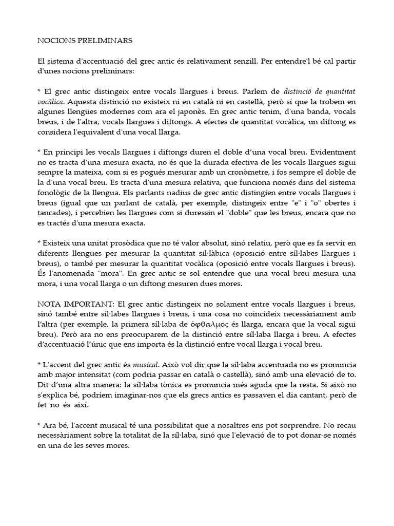 Accents Grec Antic | PDF