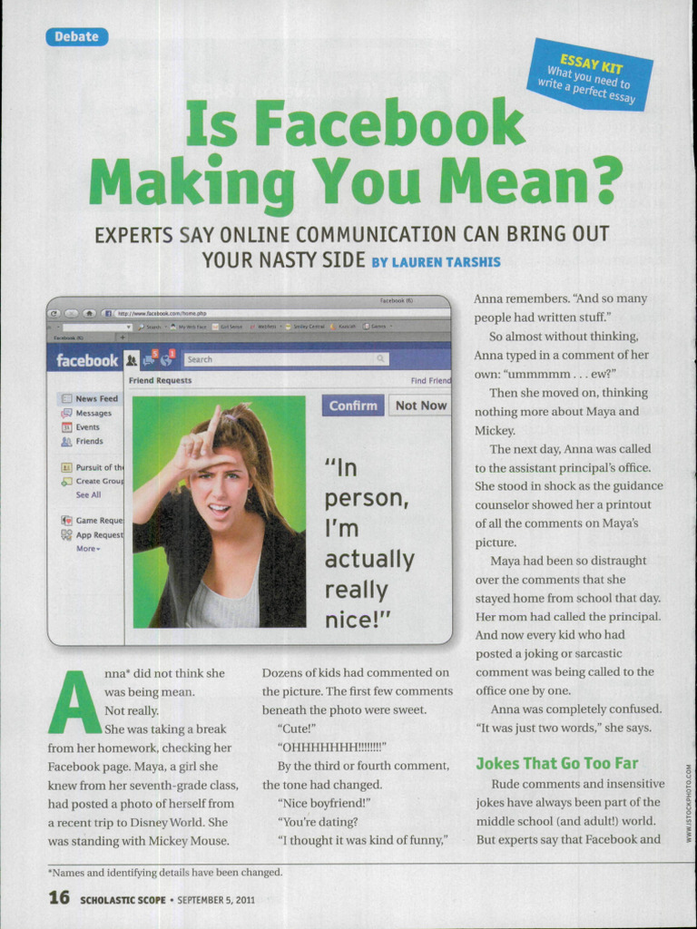Is Facebook Making You Mean? | PDF