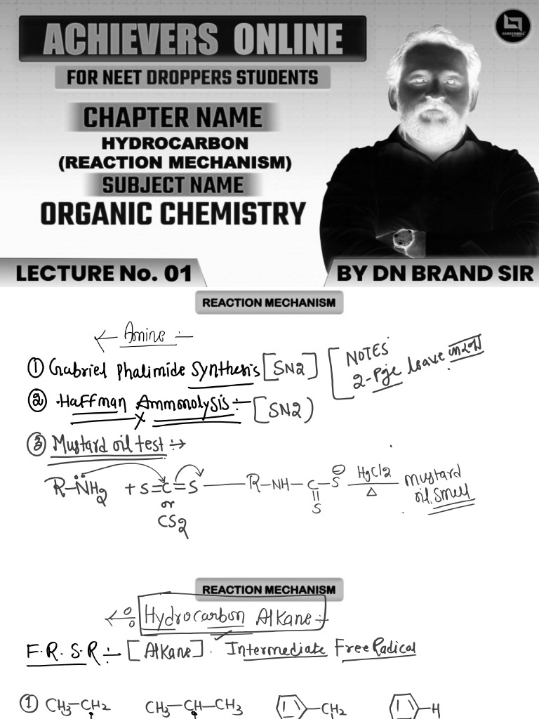 Hydrocarbon (Reaction Mechanism) - L-01 (Class Notes) - Hydrocarbon ...